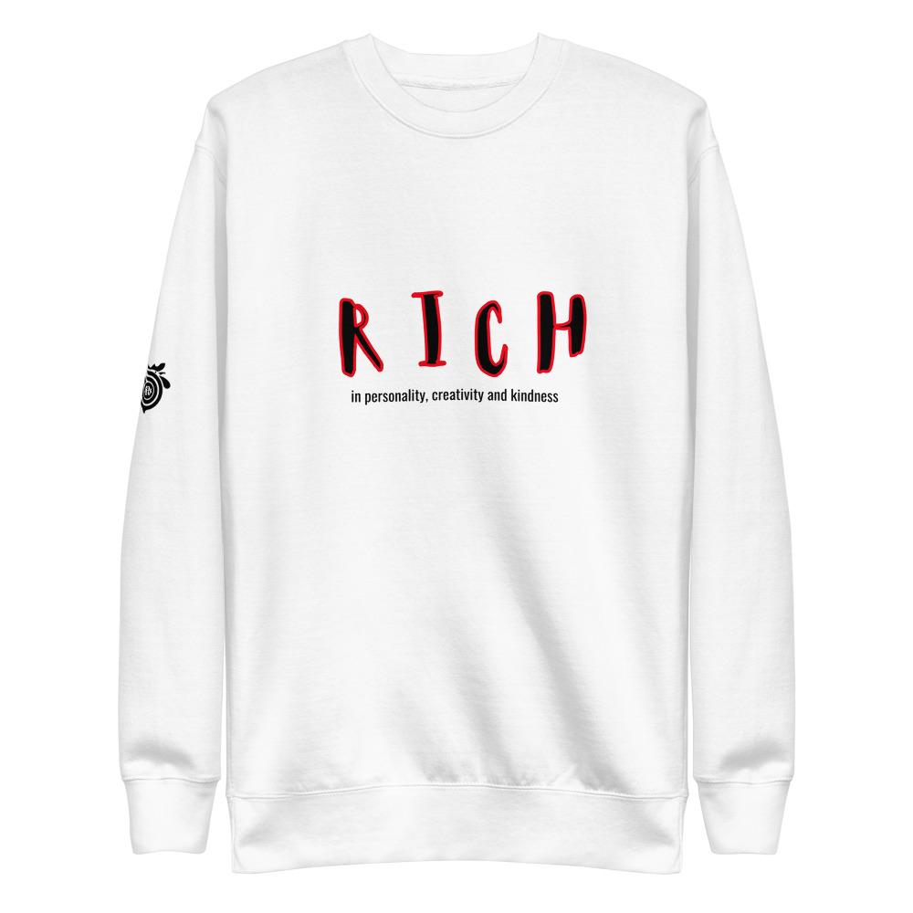 "RICH" Unisex Fleece Pullover - Black Rooster